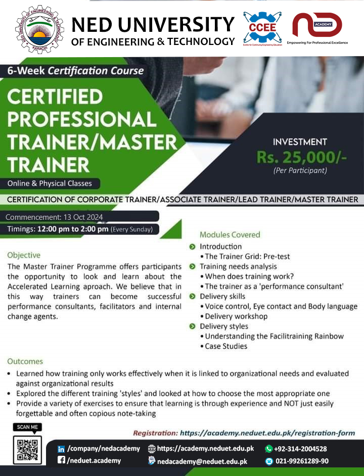 Certified Professional Trainer/Master Trainer | NED Academy - CCEE | CMPP | PTMC